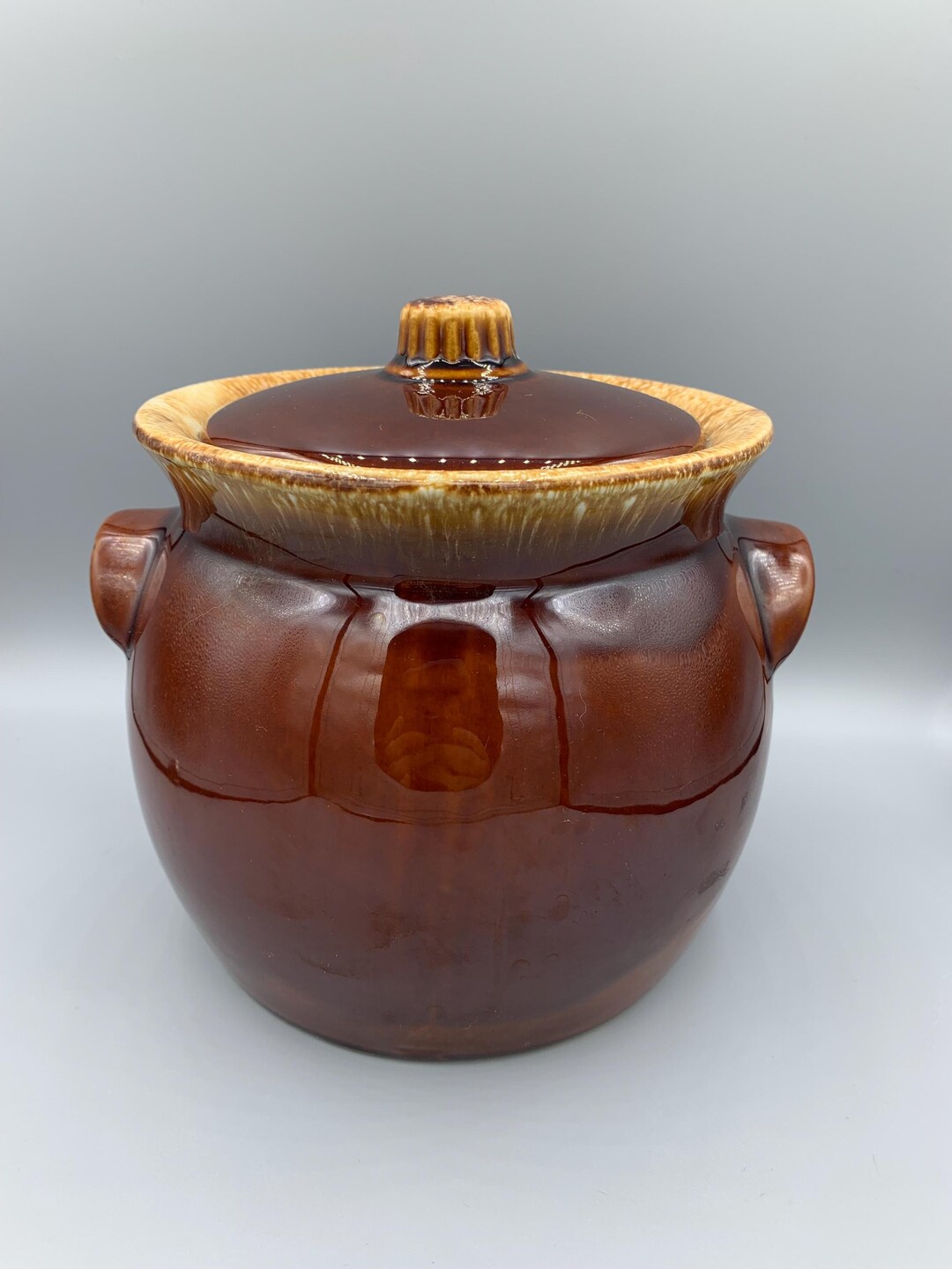 Vintage Hull Brown Drip Ceramic Bean Pot, Oven Proof, Made in USA - Etsy