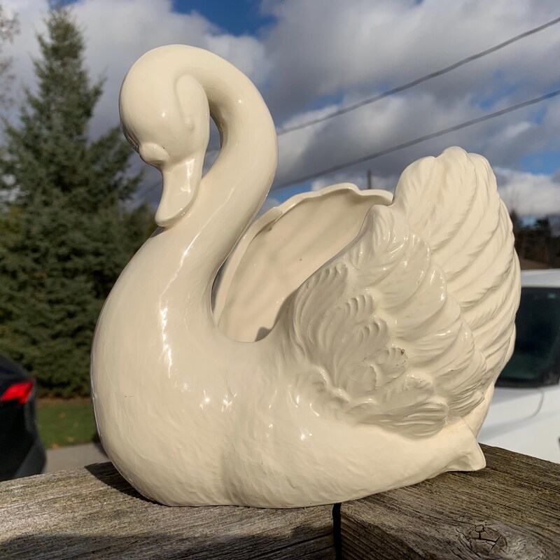 Ceramic Swan Planter - Etsy