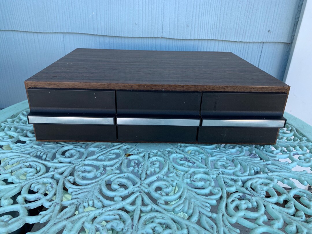 Handsome Vintage 1980s Faux Wood Retro Audio Cassette Holder Case, Fits ...