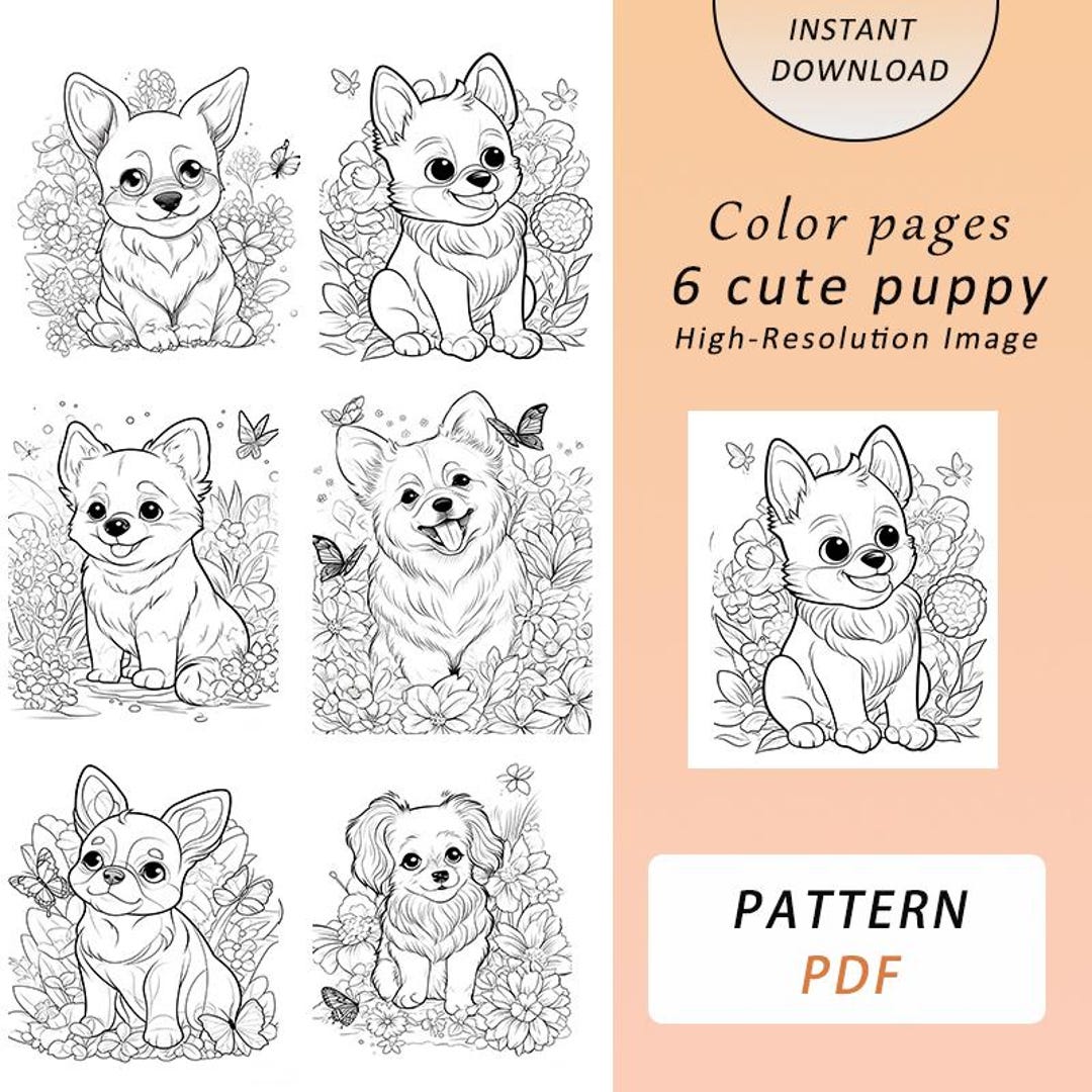 Dogs Coloring Pages, Coloring Book, Cozy Coloring for Kids and Adult ...