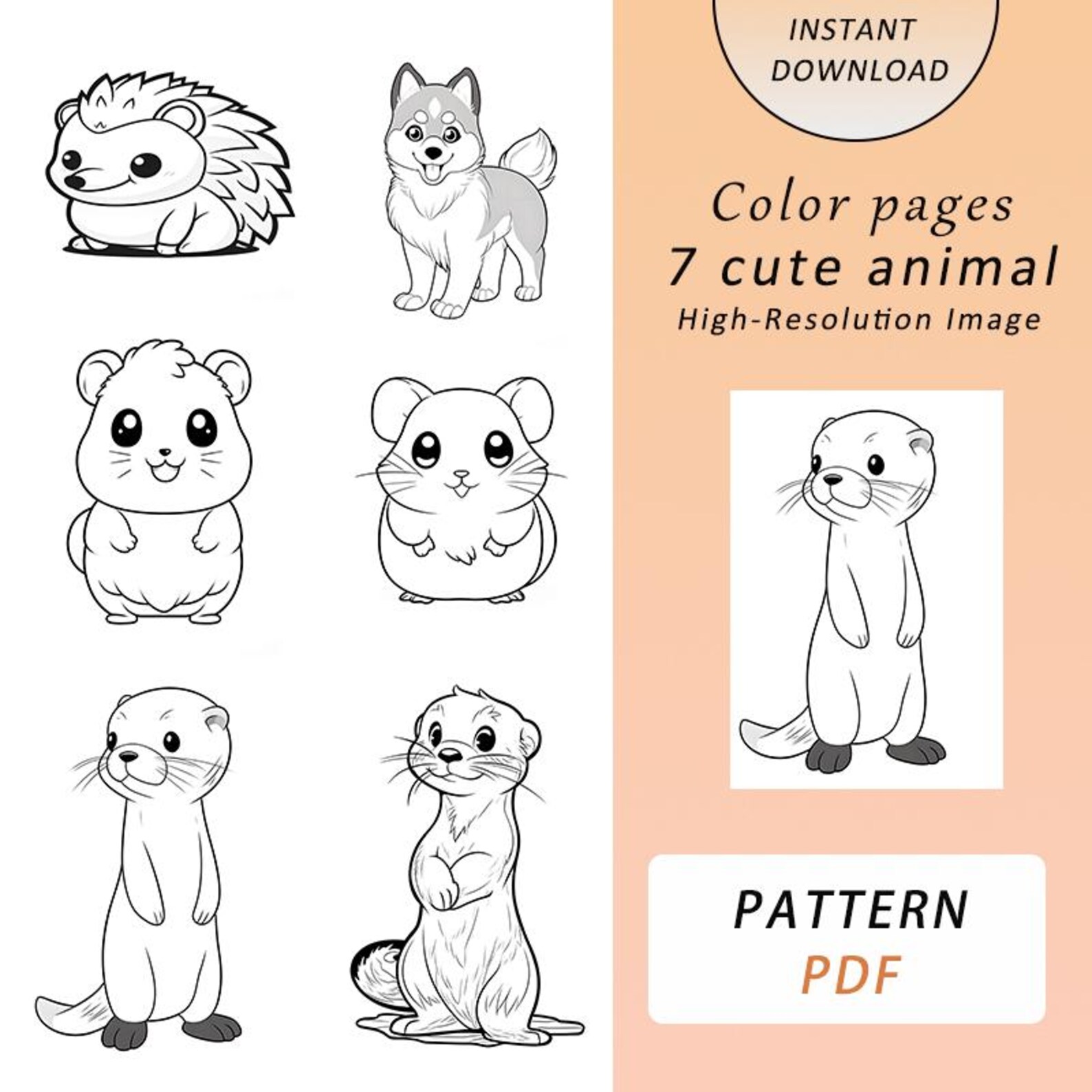 Animals Coloring Pages, Kawaii Color Pages, Cozy Coloring for Kids and ...