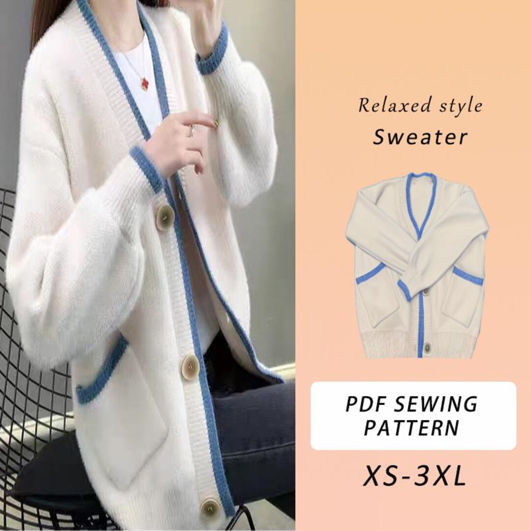 Women's Sweater Sewing Pattern, Relaxed Style Sweater, Women's Fashion ...