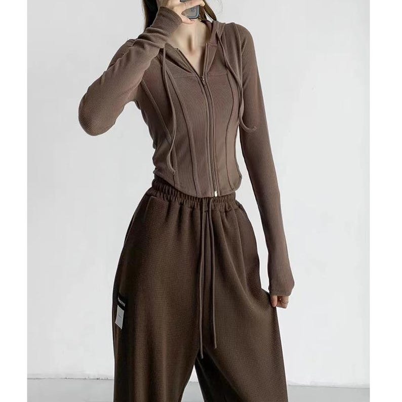 Women's Yoga Hoodie PDF Sewing Pattern, Sports Top, Yoga Zippered ...