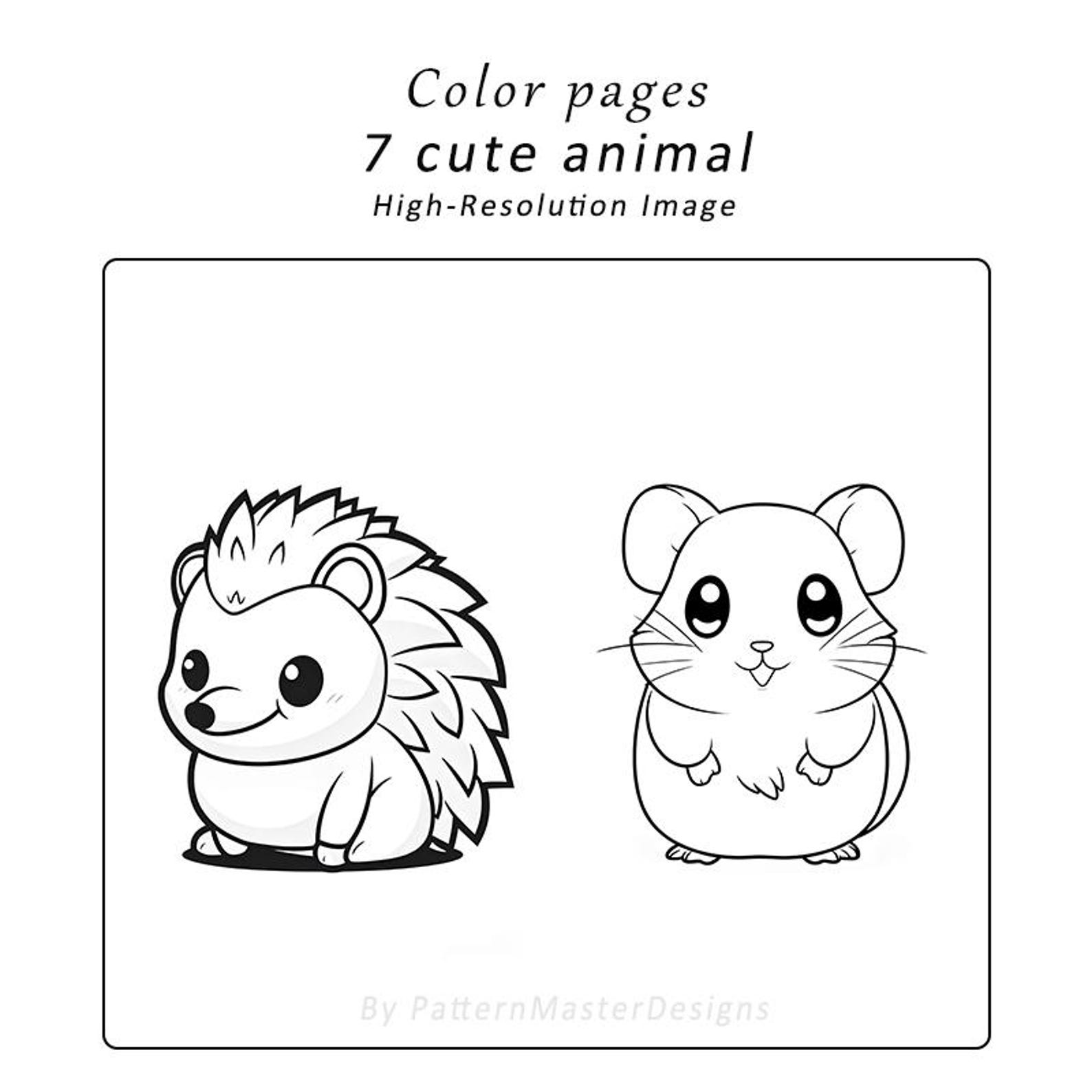 Animals Coloring Pages, Kawaii Color Pages, Cozy Coloring for Kids and ...