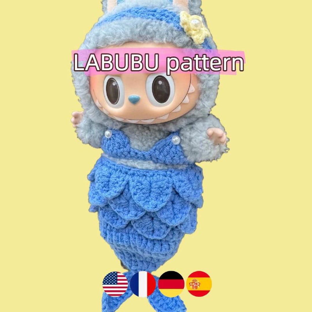 Labubu Mermaid Costume Crochet Pattern (PDF, En/fr/de/es) | Doll ...