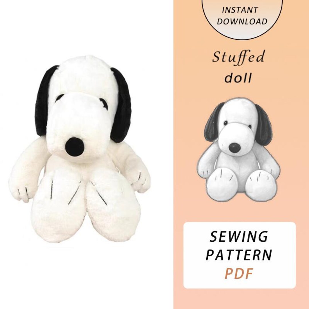Cute Dog PDF Sewing Pattern Tutorial, Plush Sewing, Crafting Pattern ...