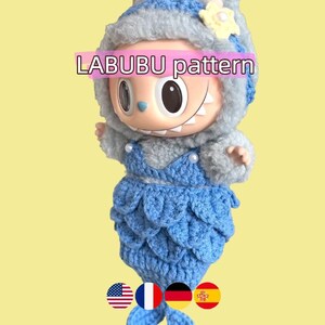 Labubu Mermaid Costume Crochet Pattern (PDF, En/fr/de/es) | Doll ...