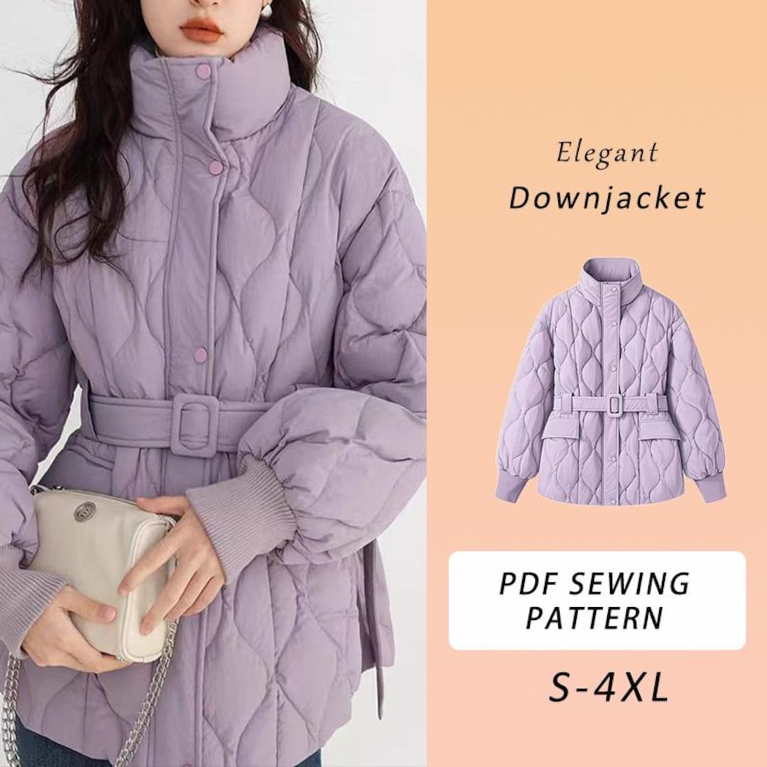 Women's Jacket PDF Sewing Pattern, Elegant Down Jacket Pattern, Women's ...