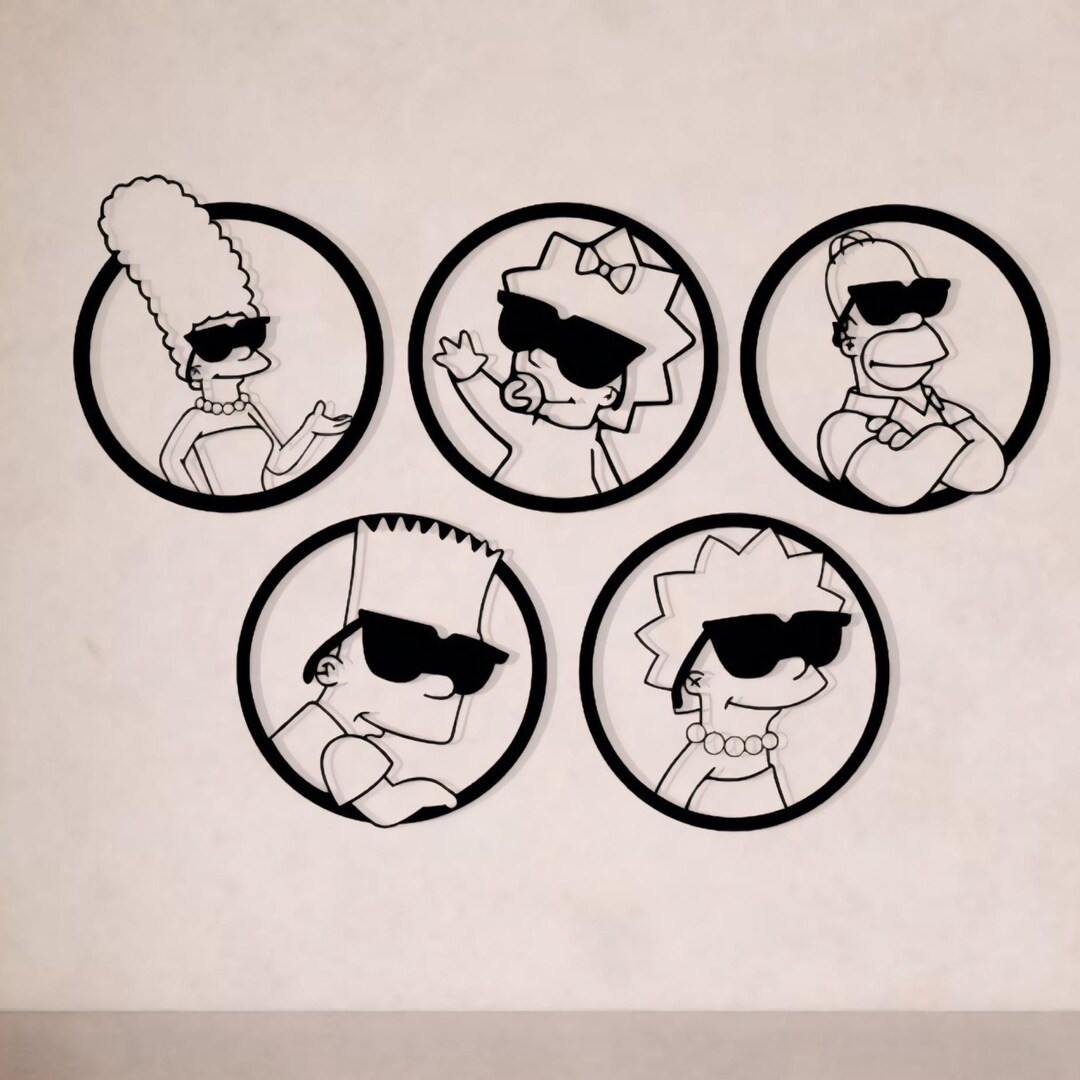 Wooden Painting, the Simpsons, Wooden Wall Decor, Wooden Wall Art, Wall ...