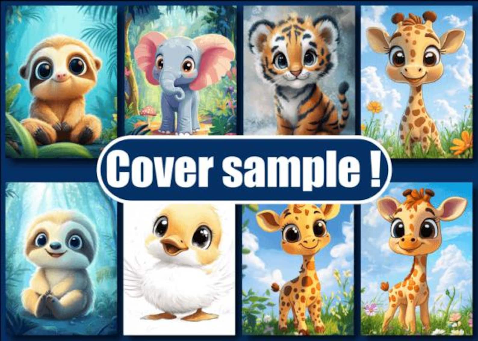 50 Cute Animal Coloring Pages for Kids - Etsy UK