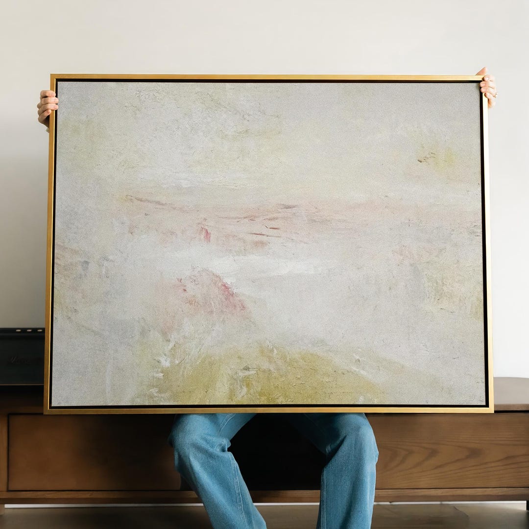 Misty Landscape Abstract Canvas Print Art | Atmospheric Soft Neutral ...