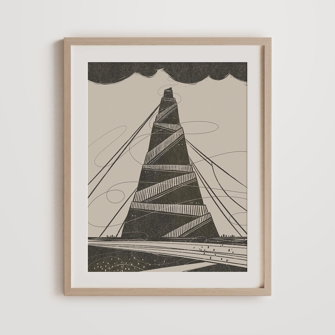 The Tower of Babel Wall Art, God Disruption Babel Tower Print ...