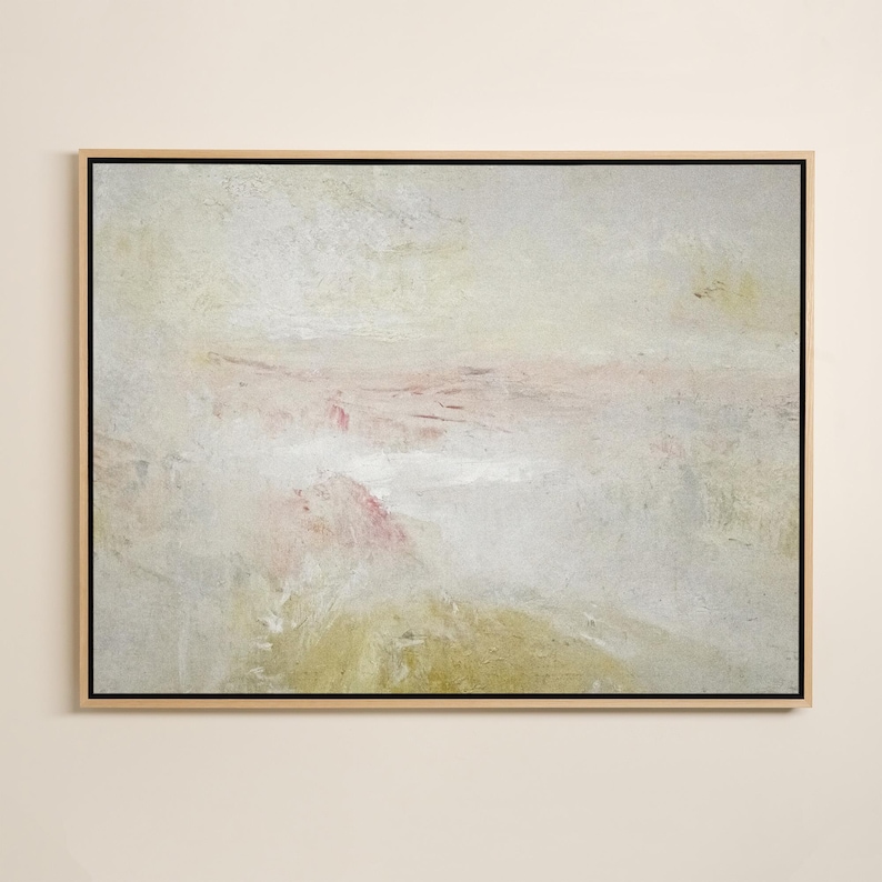 Misty Landscape Abstract Canvas Print Art | Atmospheric Soft Neutral ...