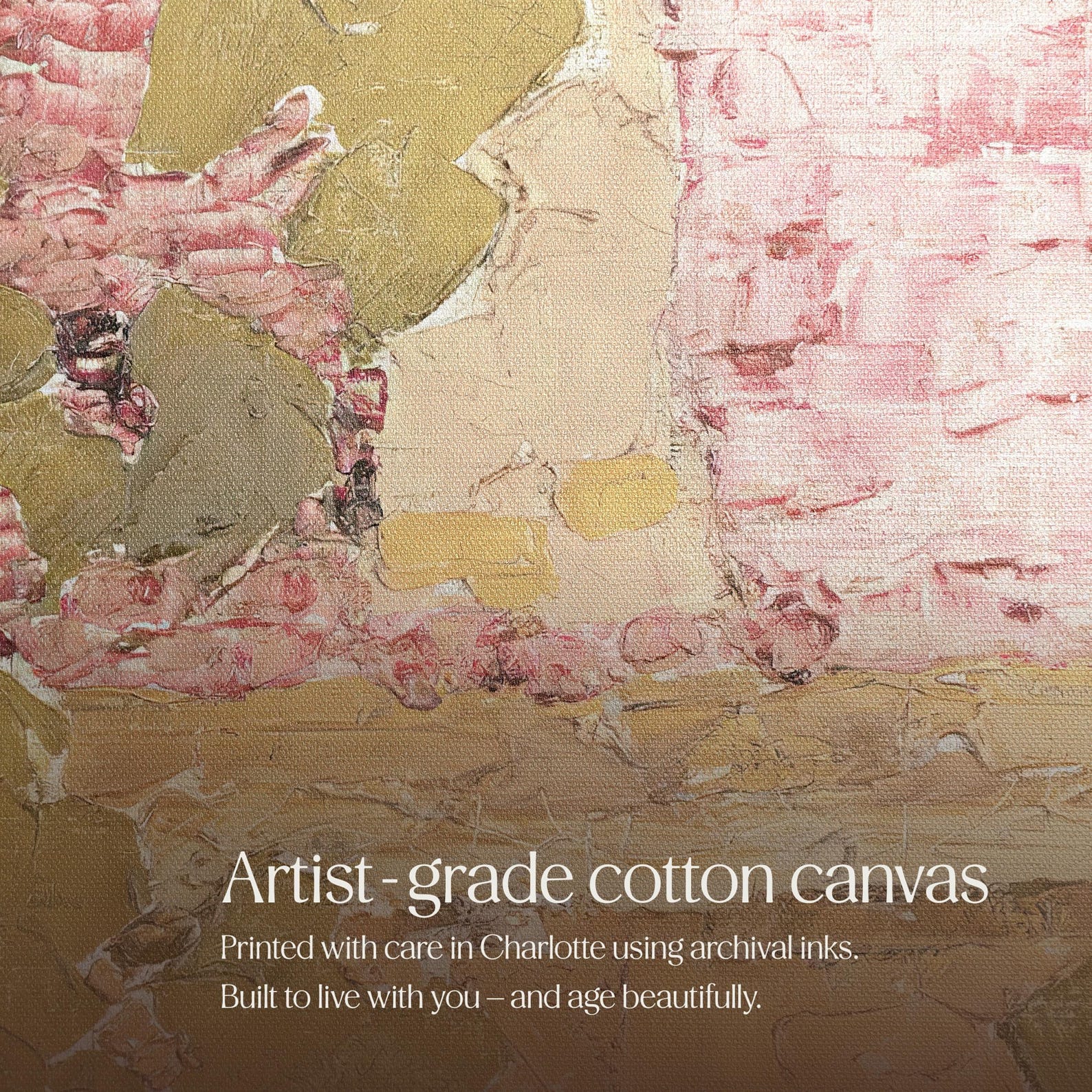 Earthy Abstract Landscape Canvas Wall Art | Green Pink Ochre Print ...