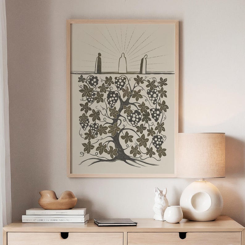 Parable of the Two Sons Wall Art, Father Sons and Vineyard Print ...