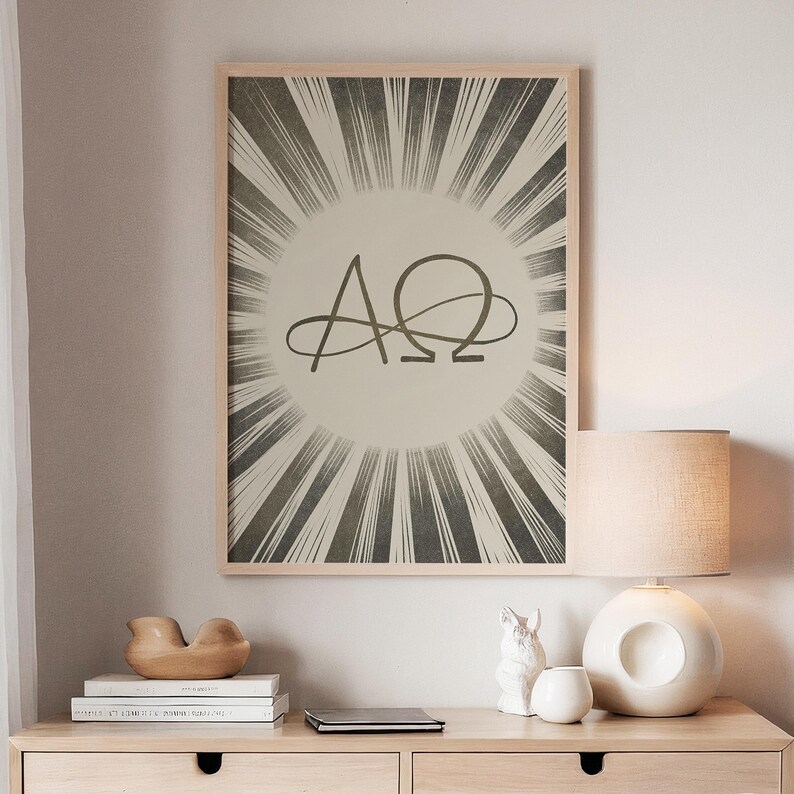 Alpha and Omega Wall Art, Christian Symbol Print, Beginning and End ...
