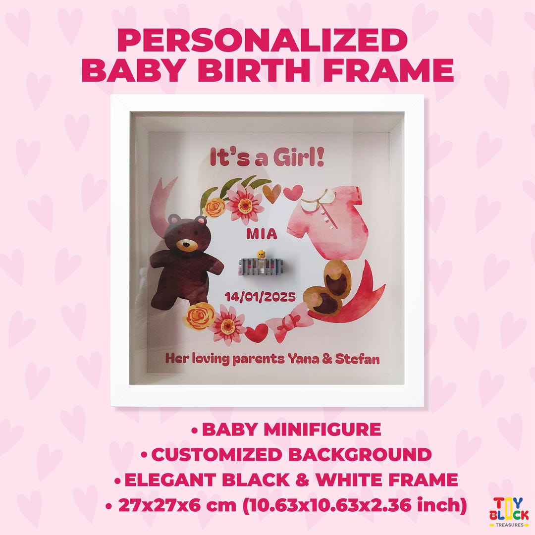 Custom Baby Birth Frame – Personalized Nursery Name Sign, Baby Arrival ...