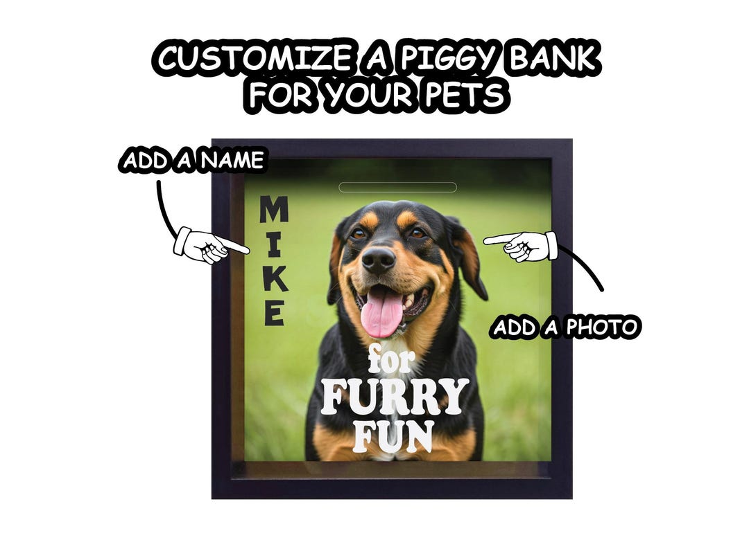 Personalized Dog Piggy Bank: Wooden Money Box, Dog Lover Gift - Etsy