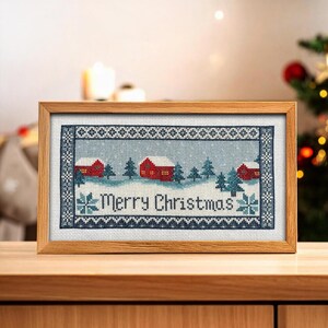 Winter Scene Cross Stitch Pattern; Festive Christmas Pattern - Etsy
