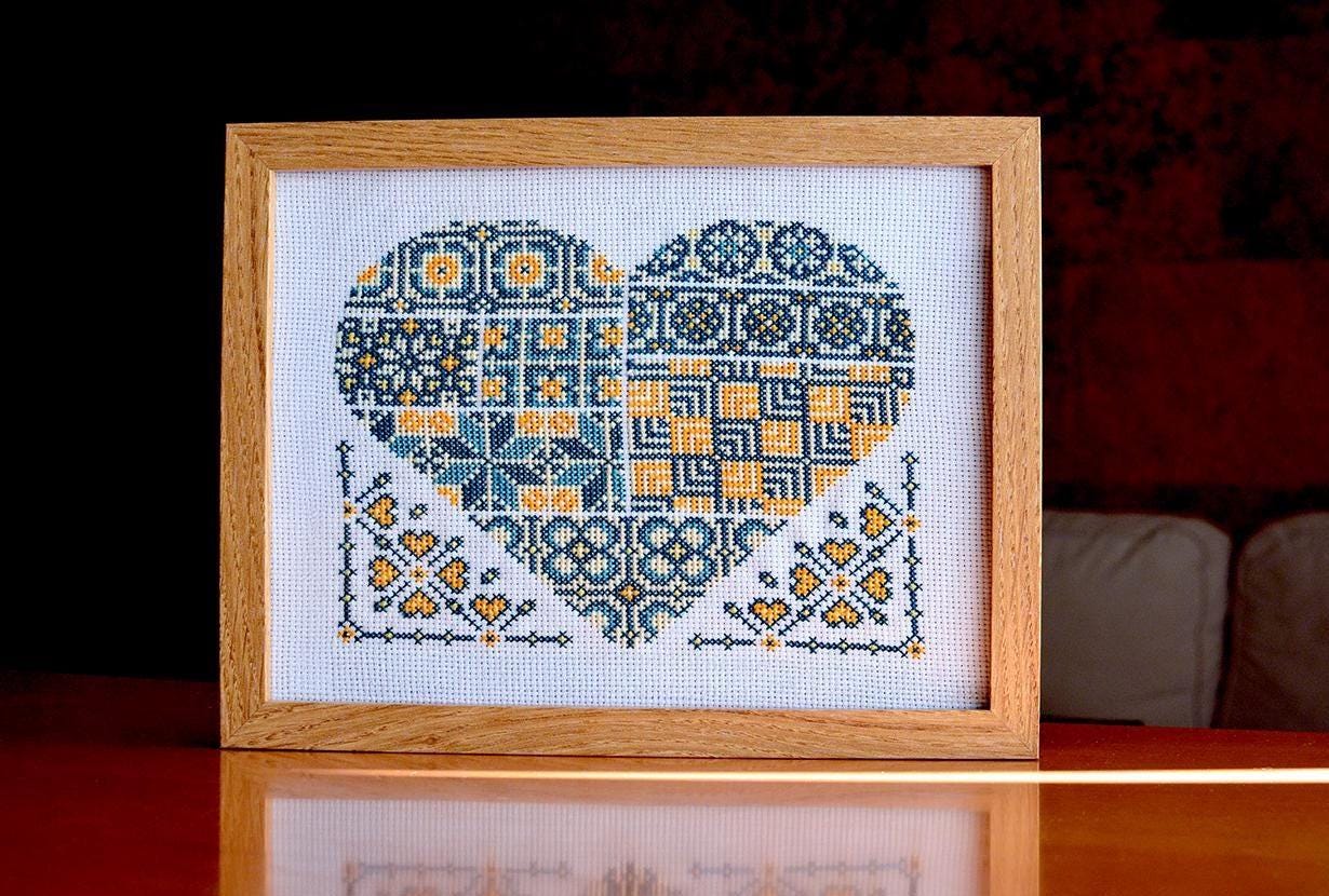 Heart Shaped Cross Stitch Pattern Downloadable Cross Stitch - Etsy