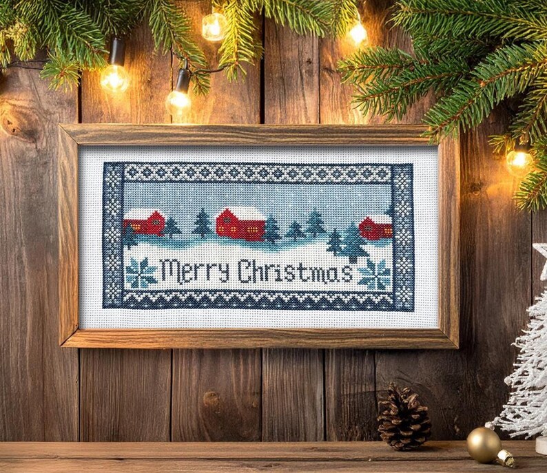 Winter Scene Cross Stitch Pattern; Festive Christmas Pattern - Etsy