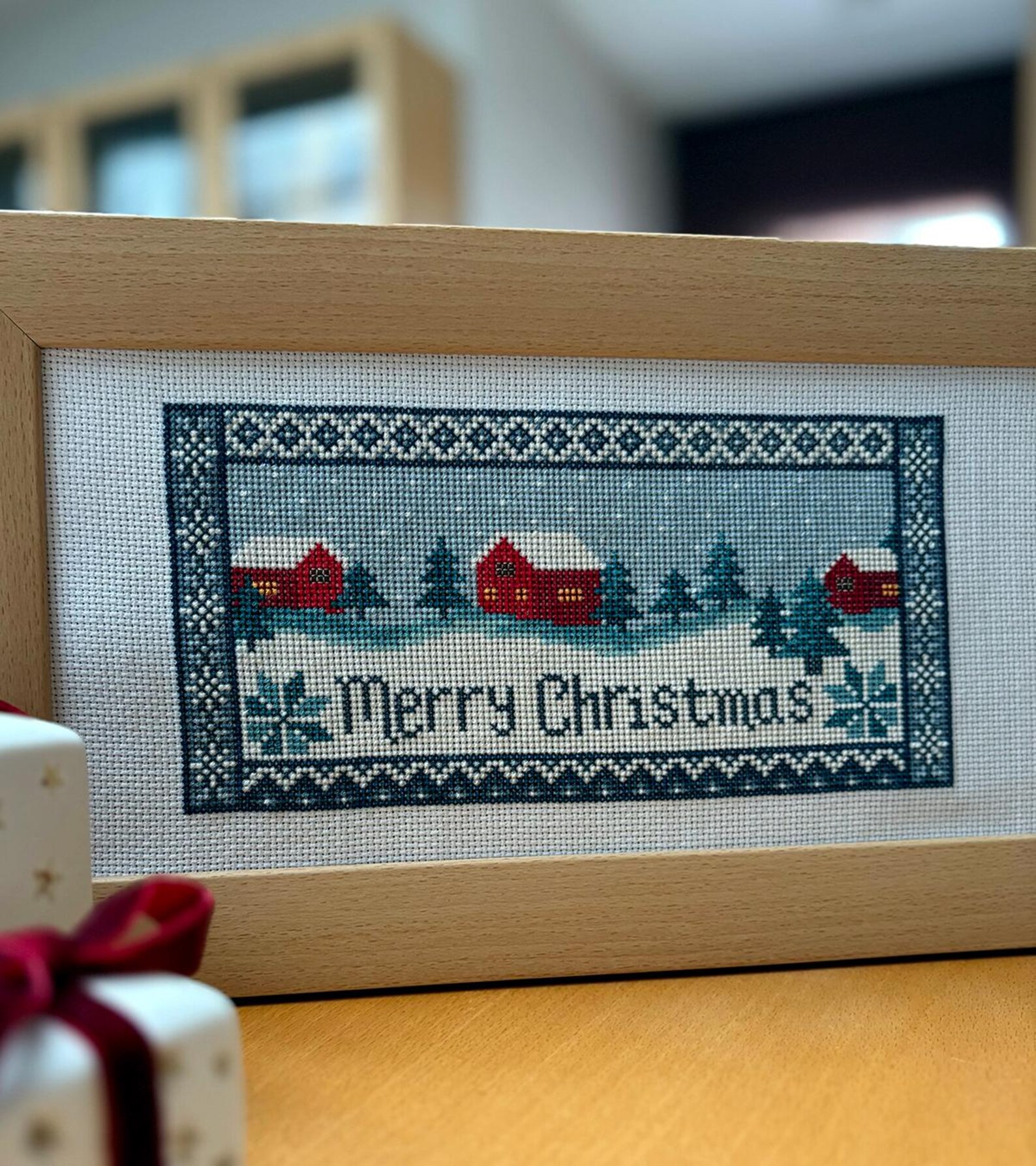 Winter Scene Cross Stitch Pattern; Festive Christmas Pattern - Etsy