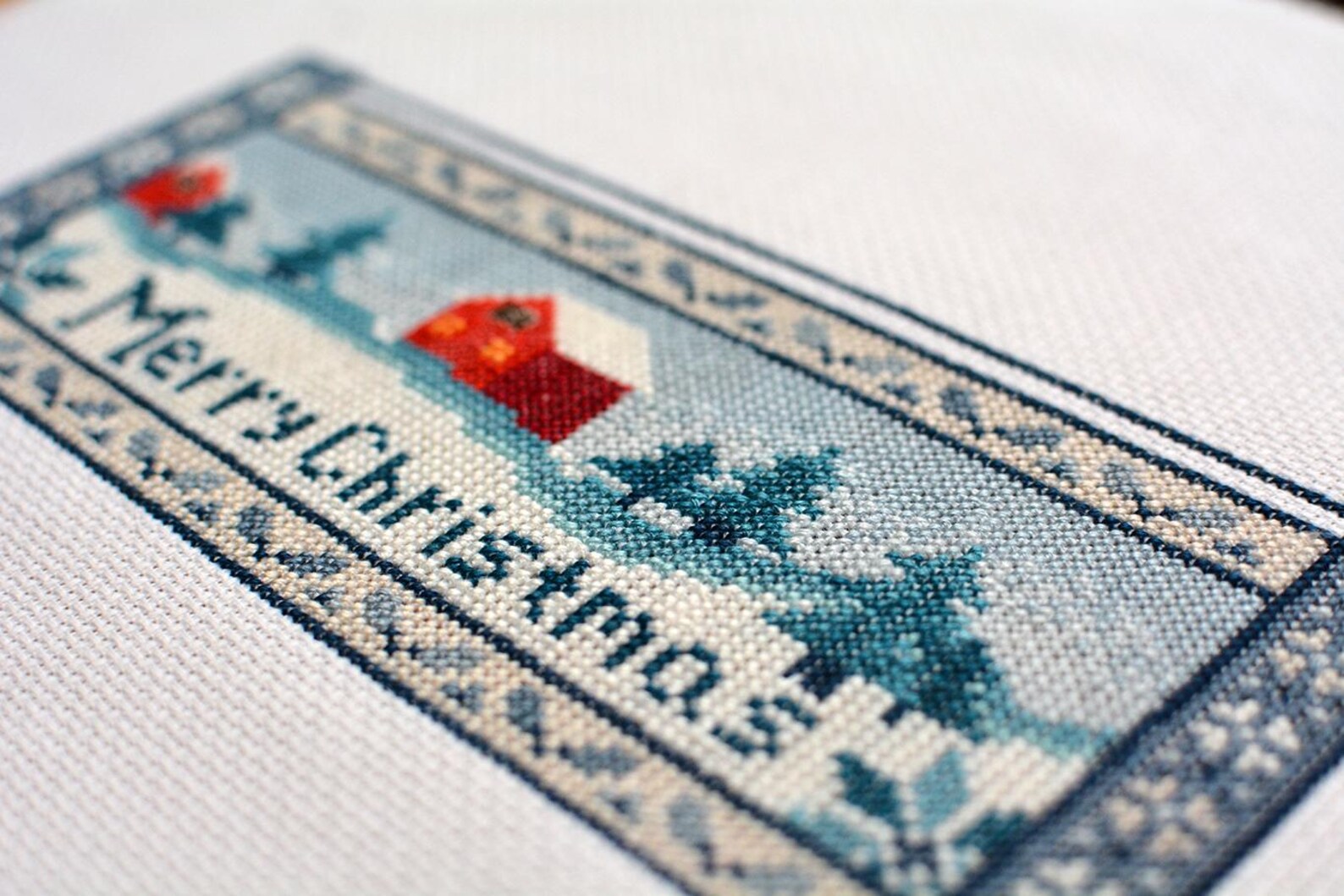 Christmas Scene, Cross Stitch Pattern Snow Winter Landscape Download ...