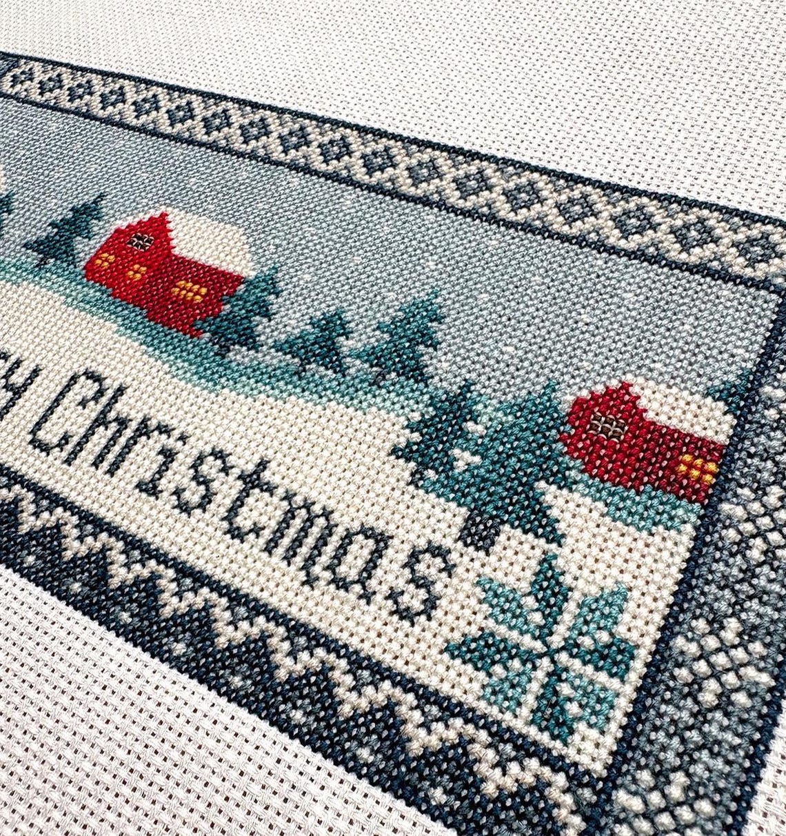 Winter Scene Cross Stitch Pattern; Festive Christmas Pattern - Etsy