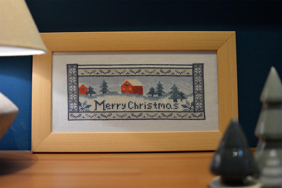 Christmas Scene, Cross Stitch Pattern Snow Winter Landscape Download ...