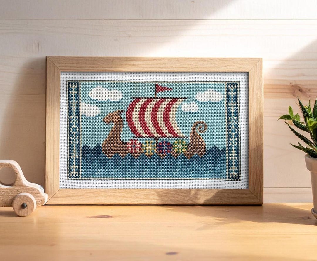 Vikings Cross Stitch Pattern: Downloadable Nordic Design (PDF Pattern ...