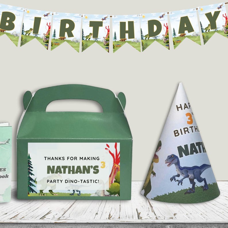 Dinosaur Party Bundle for Kids Dino Invite Canva Template Party Decor ...