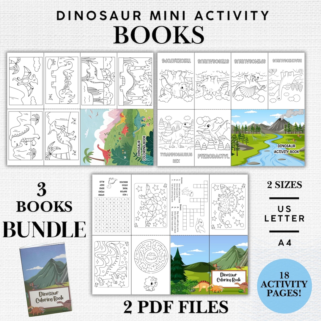 Activity Booklet Dinosaur Fun Printable for Kids Educational Craft Idea ...