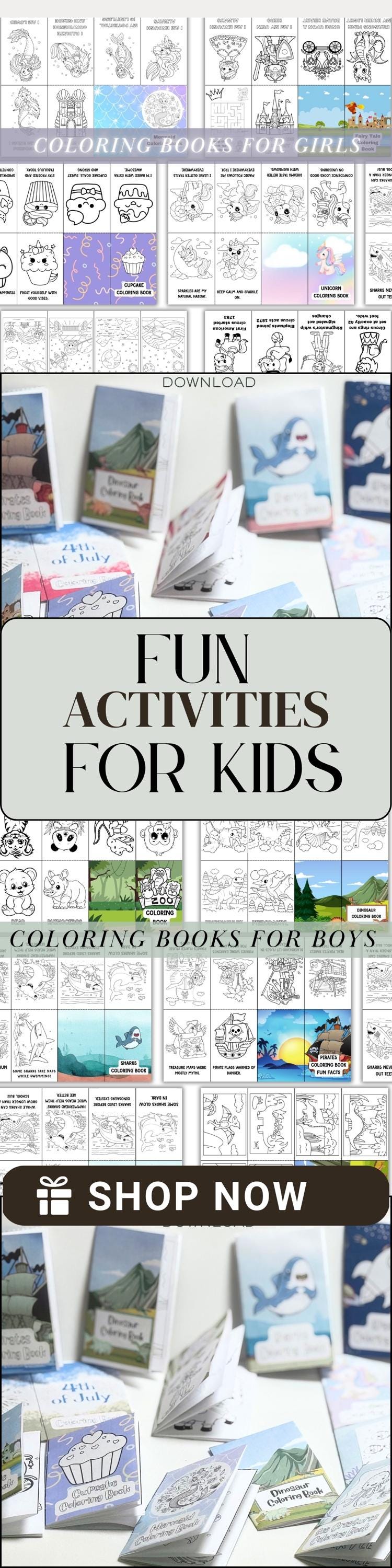 Mini Coloring Book Bundle for Kids 13 Kawaii Themes Party Favor for ...