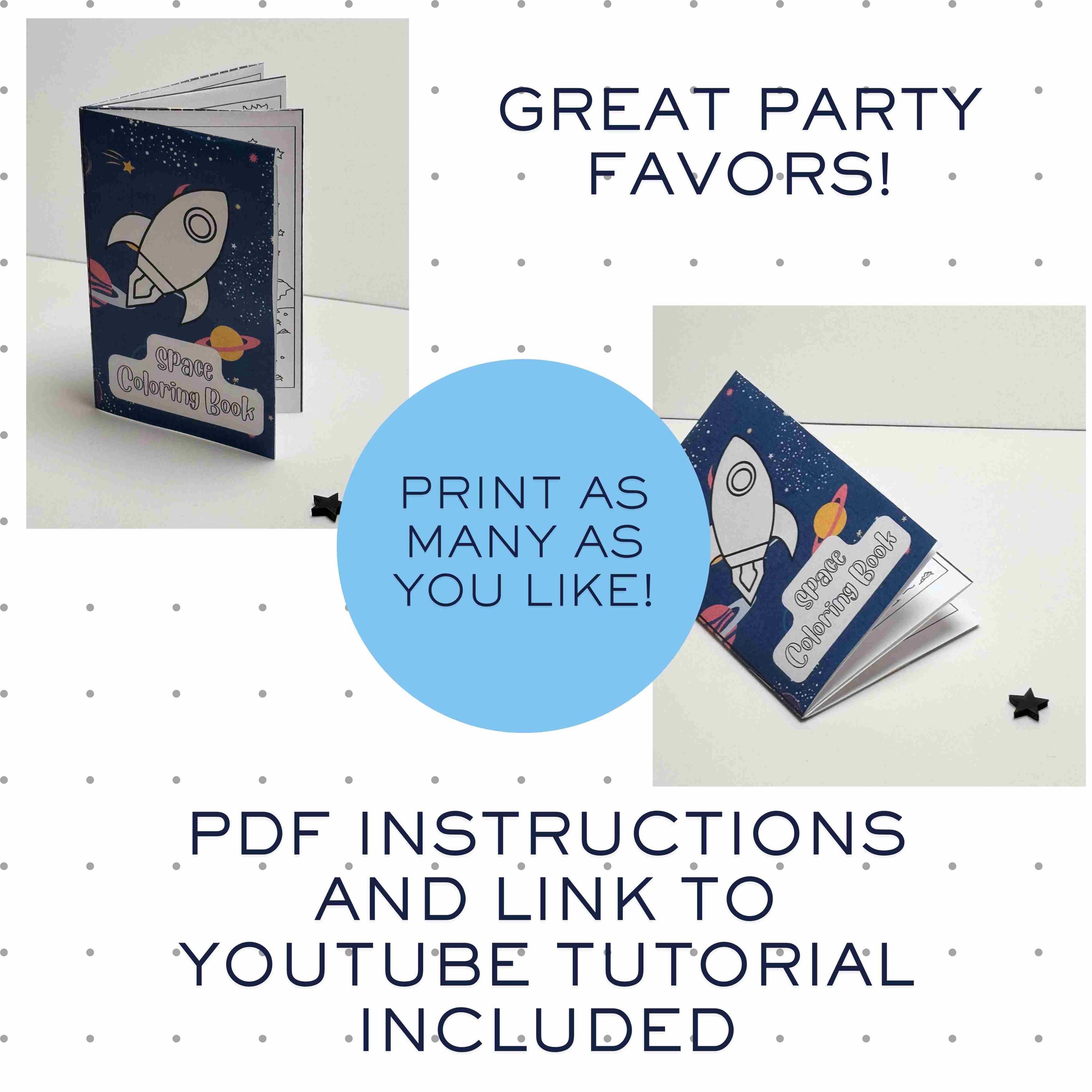 Outer Space Mini Coloring Book for Kids Theme Party Favor for Classroom ...