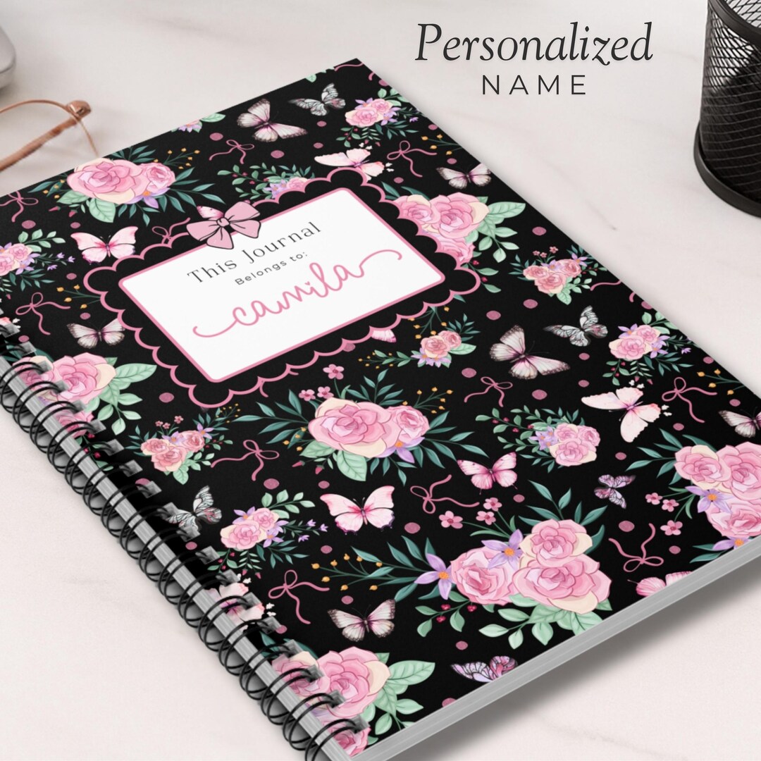 Personalized Journal With Name Custom Notebook Unique Floral Travel ...