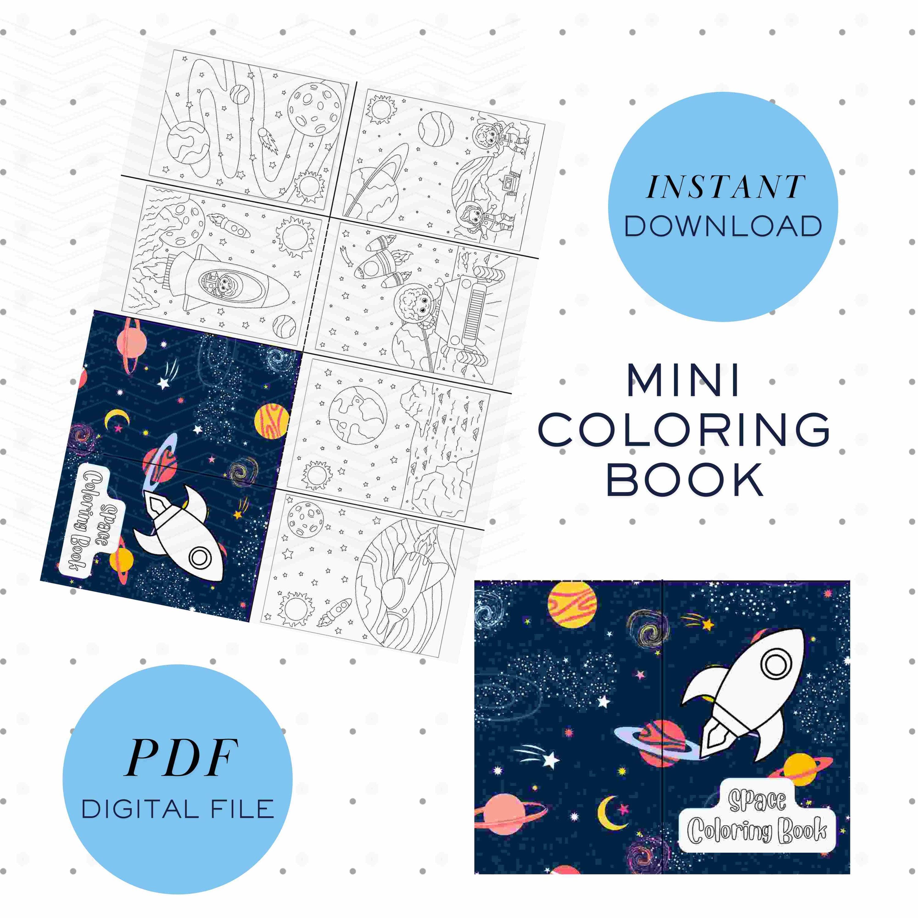 Outer Space Mini Coloring Book for Kids Theme Party Favor for Classroom ...