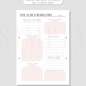 2025 Resolutions Printable Minimalist New Year Resolution Card ...