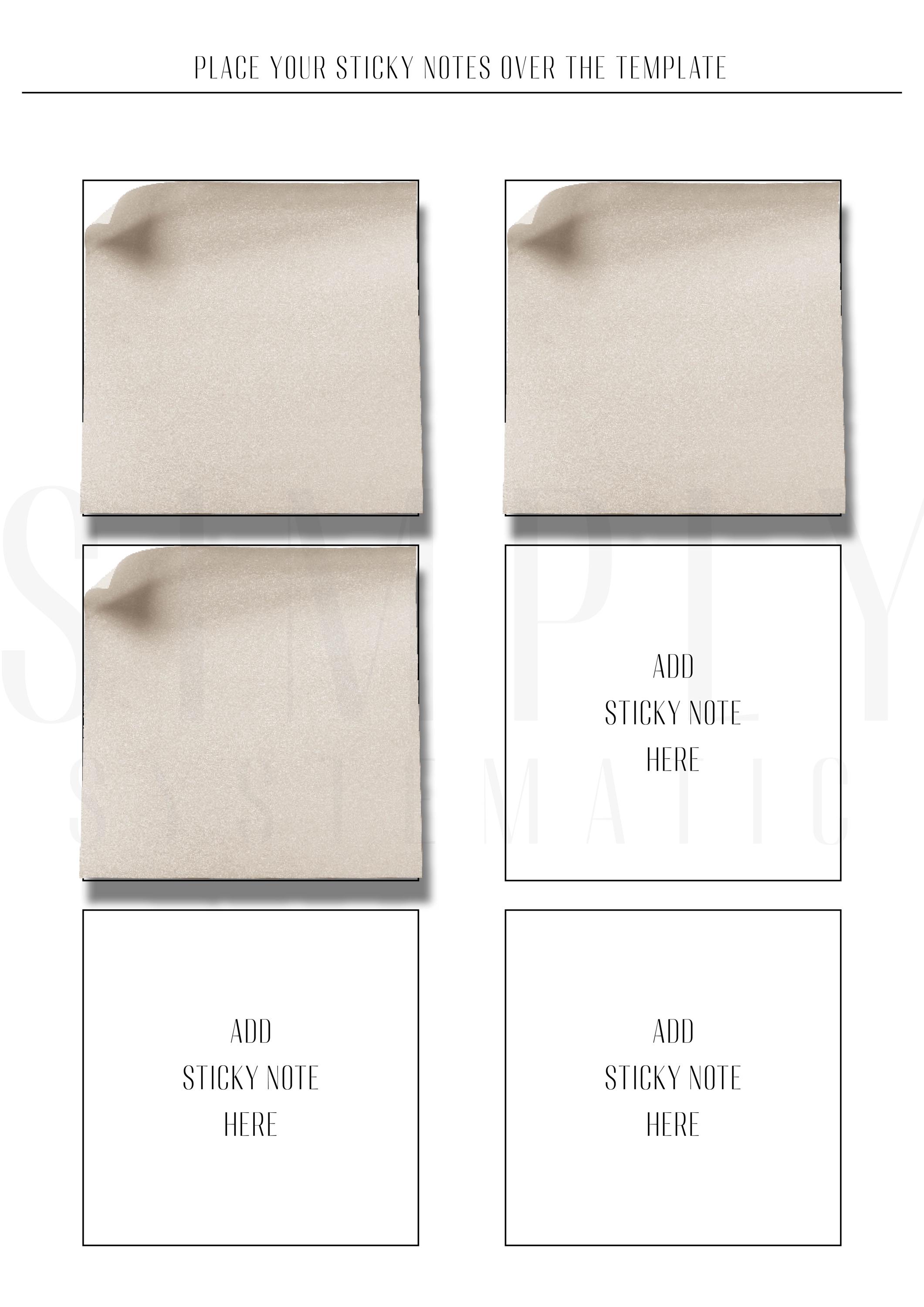 Printable Sticky Notes, Printable Planner Cards - 6 Designs ...