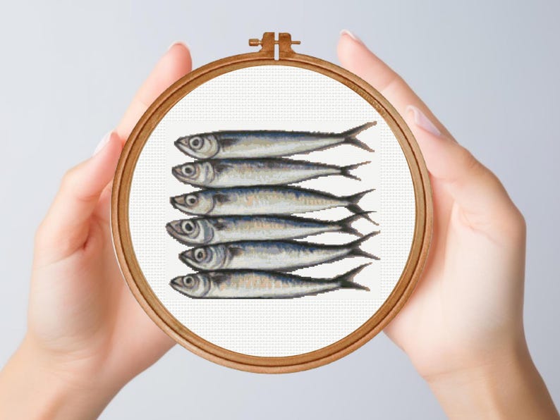 Sardines Cross Stitch Pattern, Instant Download - Etsy