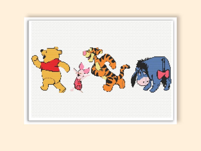 Winnie the Pooh Cross Stitch Pattern , Piglet, Tigger, Eeyore Cross ...