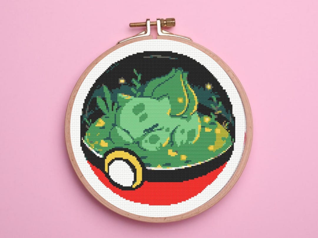 Bulbasaur Cross Stitch Pattern , Pokeball Cross Stitch Pattern, Pokemon ...