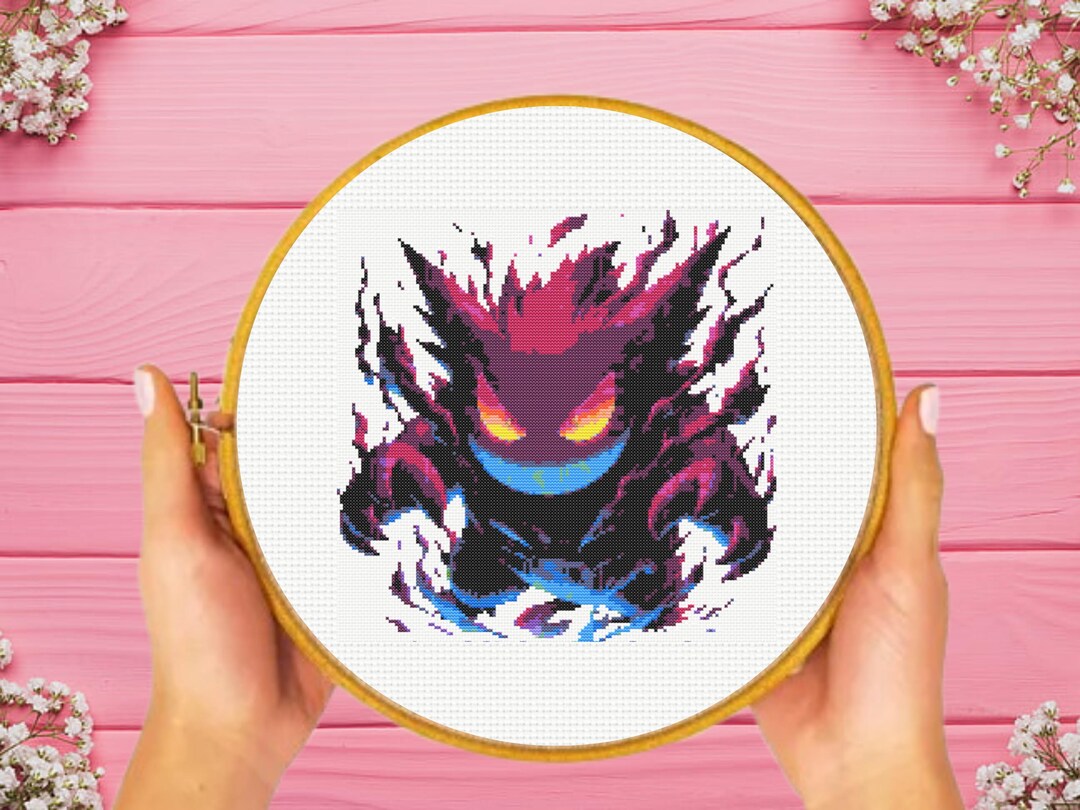 Gengar Cross Stitch Pattern , Pokemon Cross Stitch Pattern, Instant ...