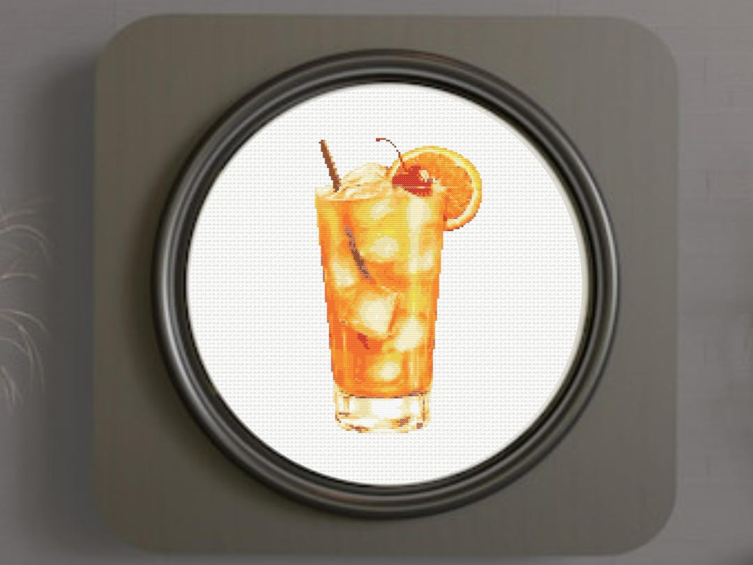 Harvey Wallbanger Cocktail Cross Stitch Pattern , Coctail Cross Stitch ...