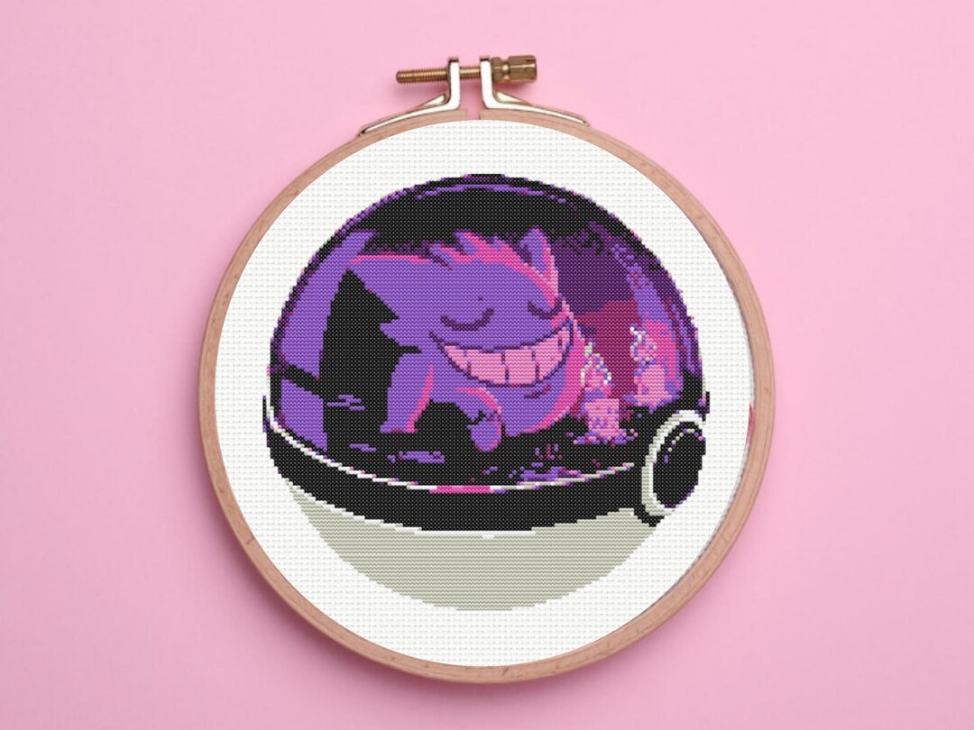 Gengar Cross Stitch Pattern , Pokeball Cross Stitch Pattern, Pokemon ...