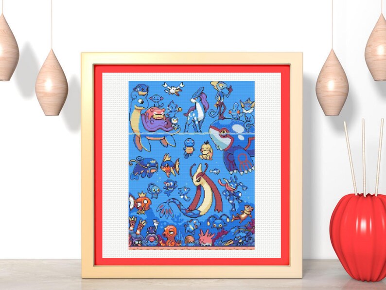 Pokemon Cross Stitch Pattern, Water Type Pokemons Cross Stitch, Instant ...