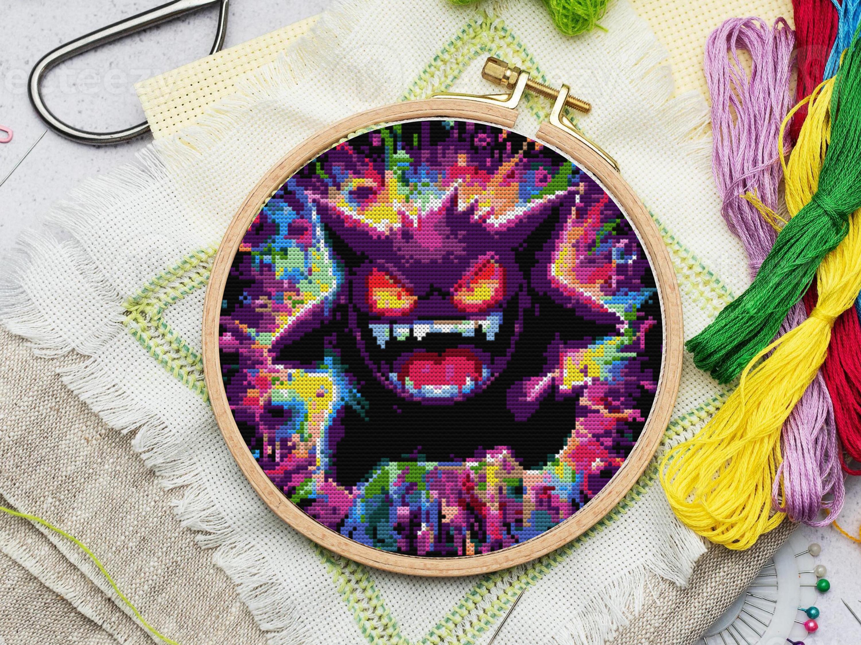 Gengar Cross Stitch Pattern , Pokemon Cross Stitch Pattern, Instant ...