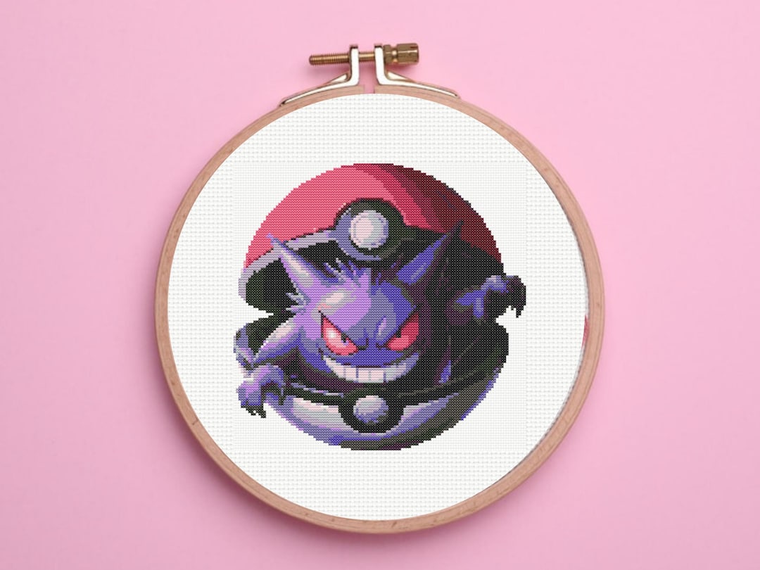 Gengar Cross Stitch Pattern , Pokeball Cross Stitch Pattern, Pokemon ...