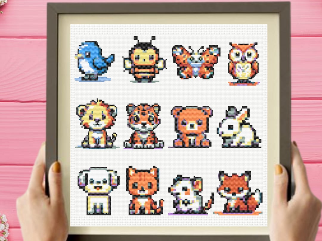 Baby Animals Cross Stitch Pattern , Easy and Small Cross Stitch Pattern ...