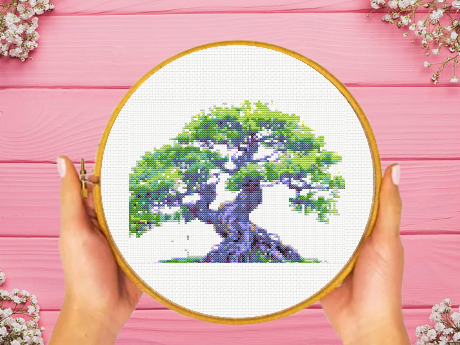 Bonsai Tree Cross Stitch Pattern, Set of 4 Tree Cross Stitch Patterns ...