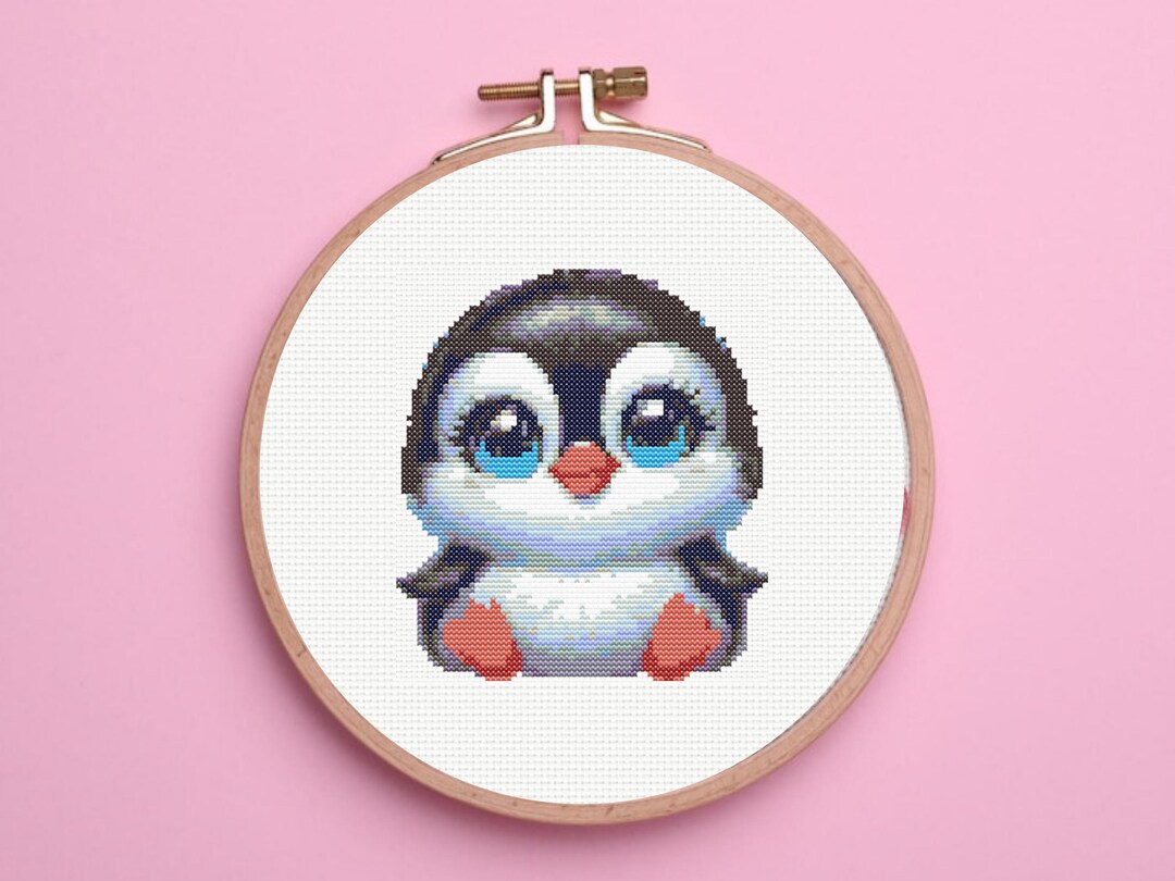 Cute Penguin Cross Stitch Pattern , Baby Penguin Cross Stitch Pattern ...